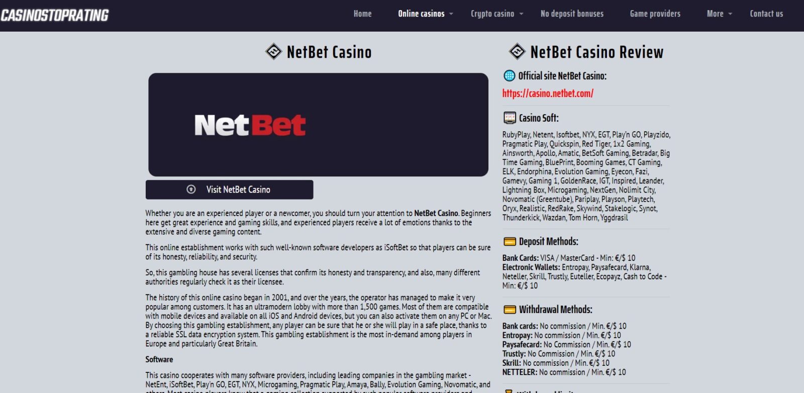 NetBet Casino is a modern and popular online casino today