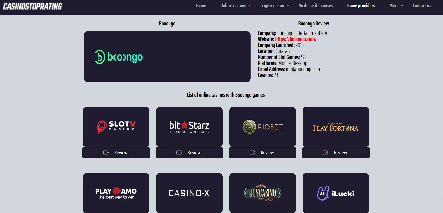 Casino software providers Booongo leaders in gambling